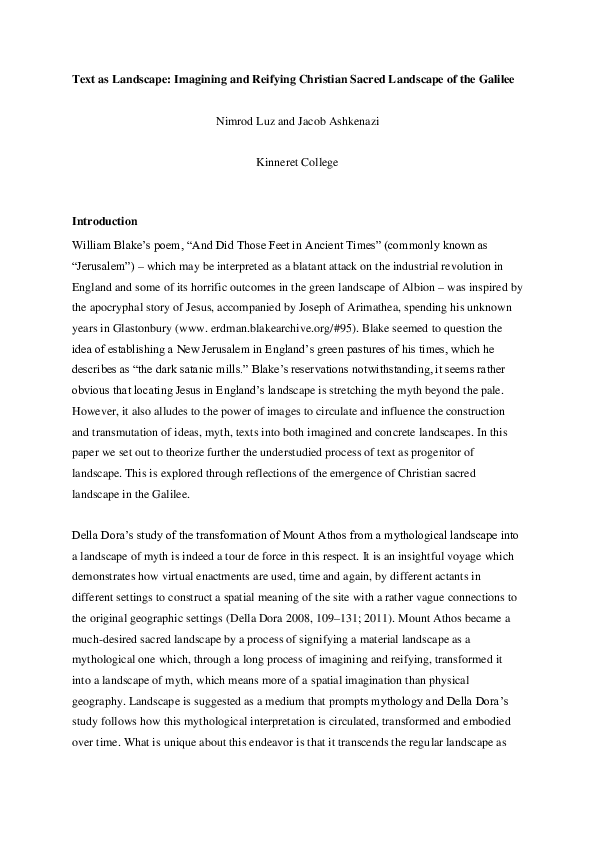 (PDF) Text as Landscape: Imagining and Reifying Christian Sacred ...