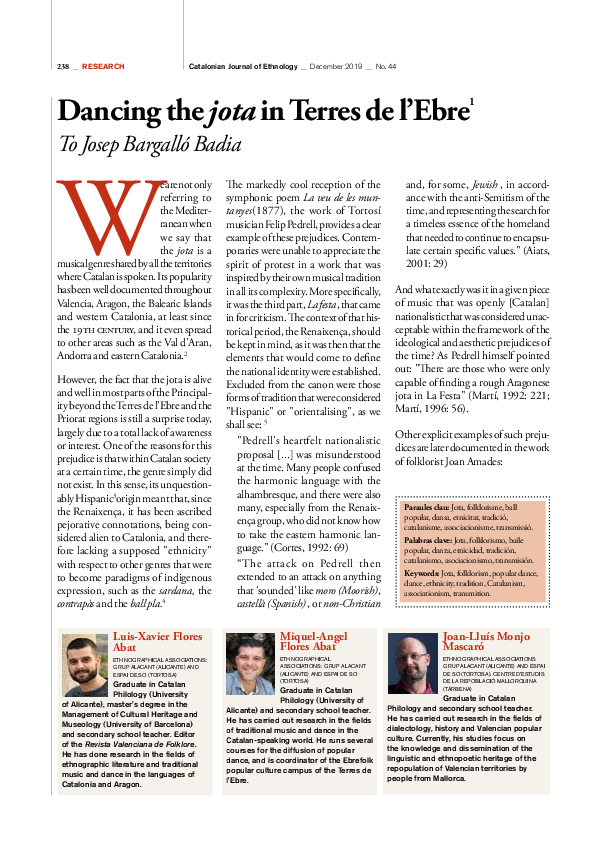 (PDF) Dancing the jota in Terres de l’Ebre. LLUÍS-XAVIER FLORES ABAT ...