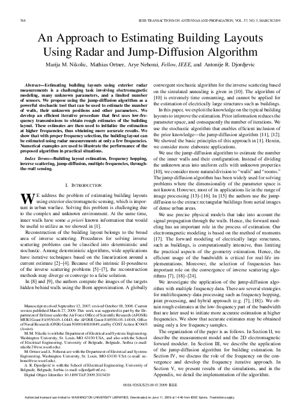 (PDF) Estimating Building Layouts with Radar and Algorithms