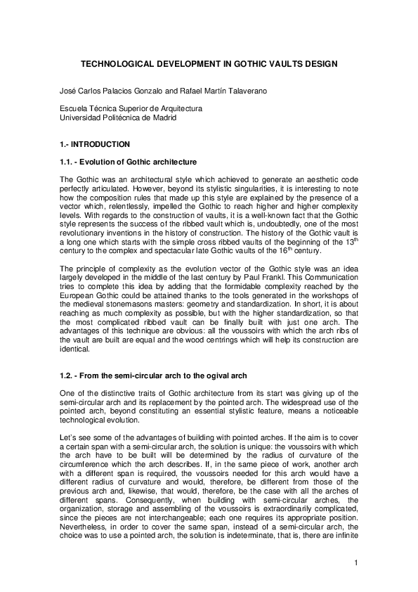 (PDF) Technological Development in Gothic Vaults Design | Rafael Martín Talaverano - Academia.edu