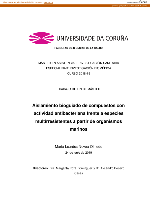 (PDF) Aislamiento bioguiado de compuestos con actividad antibacteriana ...