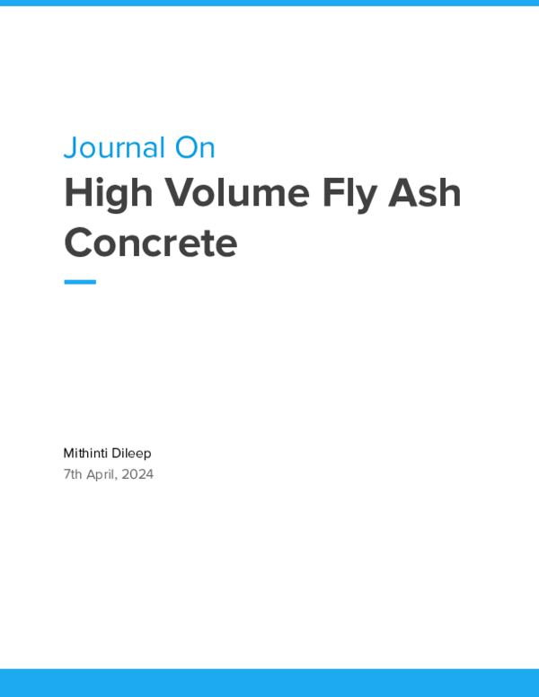(PDF) High Volume Fly Ash Concrete