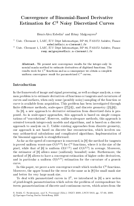 (PDF) Convergence of Binomial-Based Derivative Estimation for C 2 Noisy ...