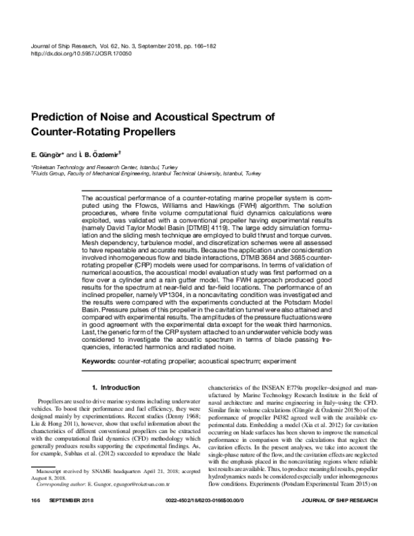 (PDF) Prediction of Noise and Acoustical Spectrum of Counter-Rotating ...