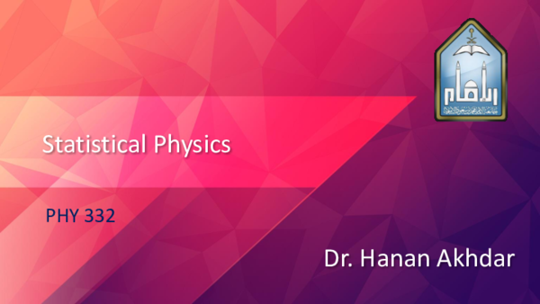 (PDF) Statistical Physics - PHY332