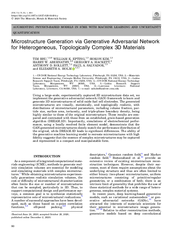 (PDF) Microstructure Generation via Generative Adversarial Network for Heterogeneous ...