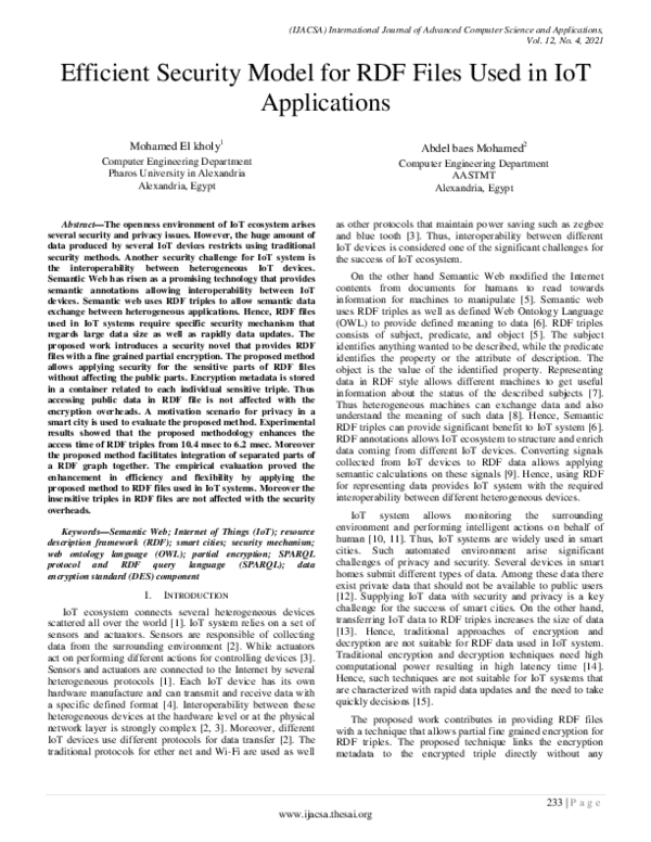 (PDF) Efficient Security Model for RDF Files Used in IoT Applications