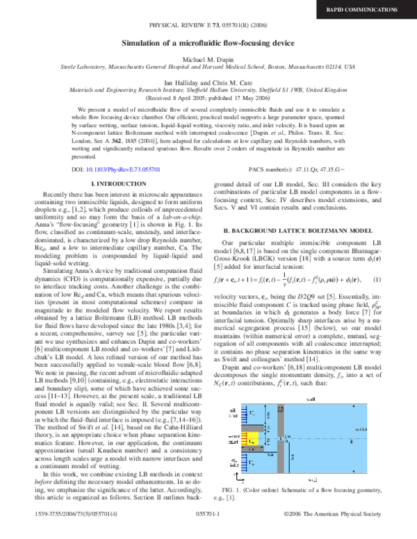(PDF) Simulation of a microfluidic flow-focusing device