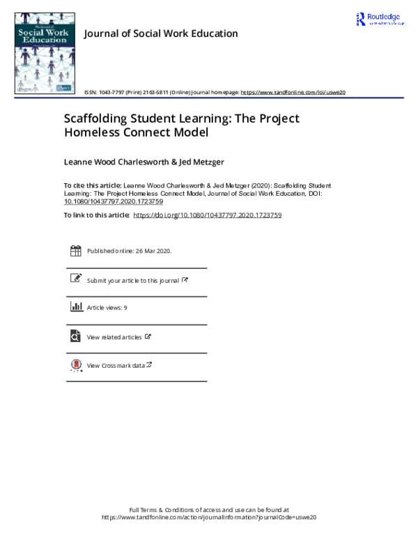 (PDF) Scaffolding Student Learning: The Project Homeless Connect Model