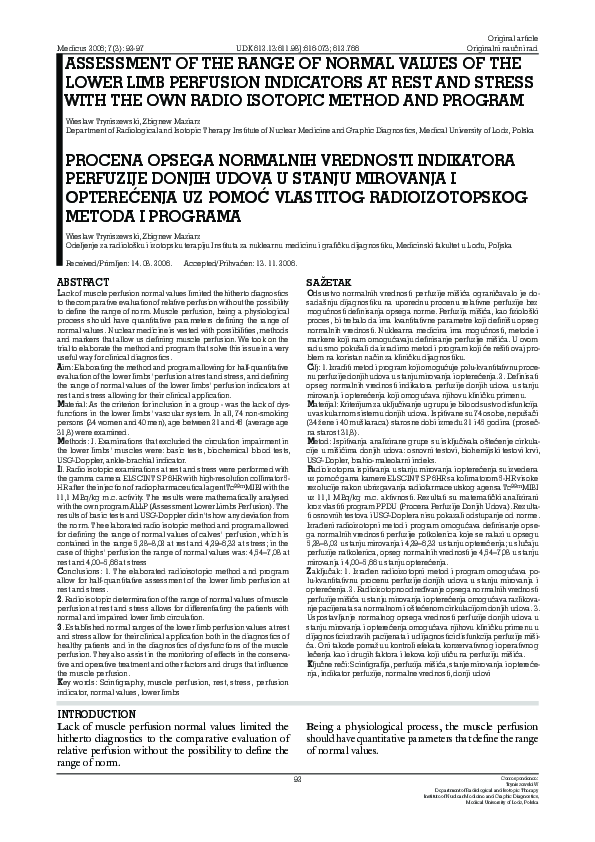 (PDF) Assessment of the range of normal values of the lower limb ...