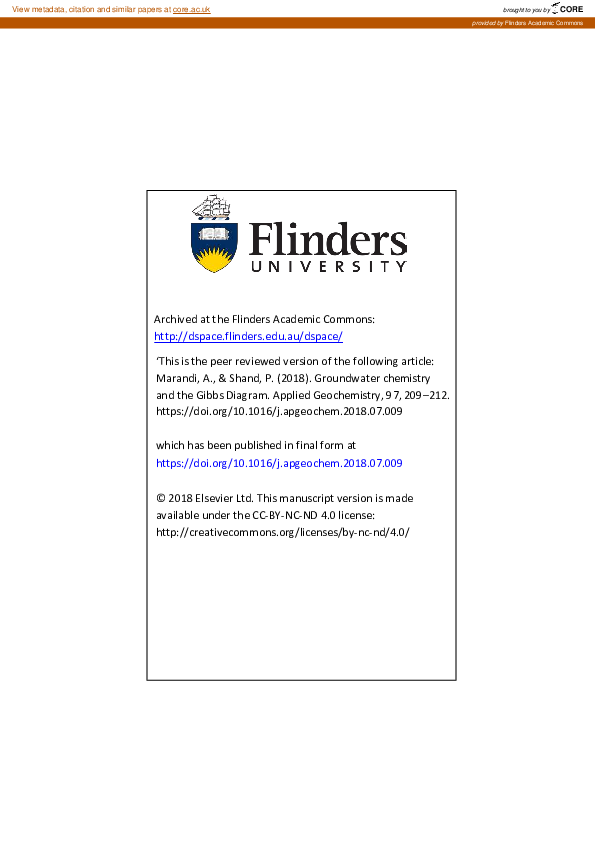 (PDF) Groundwater chemistry and the Gibbs Diagram