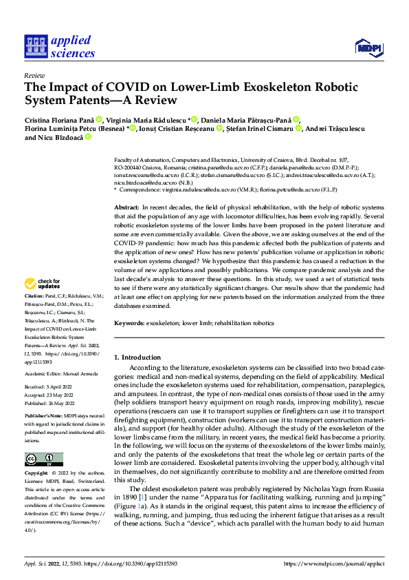 (PDF) The Impact of COVID on Lower-Limb Exoskeleton Robotic System ...