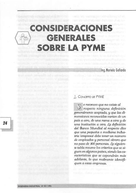(PDF) Consideraciones generales sobre la pyme