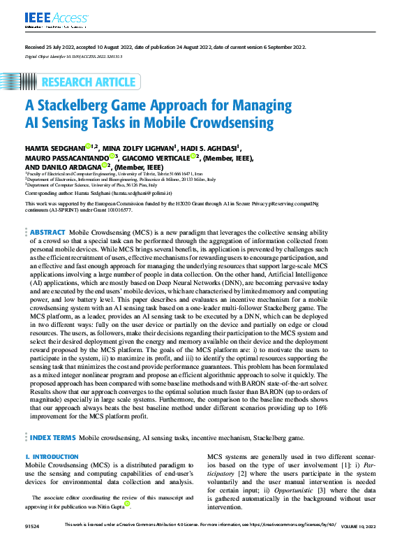 (PDF) A Stackelberg Game Approach for Managing AI Sensing Tasks in Mobile Crowdsensing