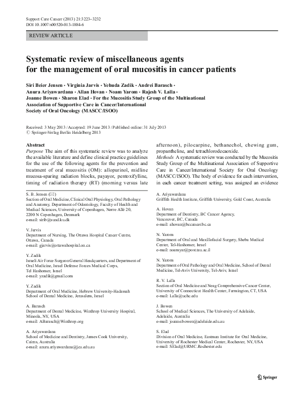 (PDF) Systematic review of miscellaneous agents for the management of ...