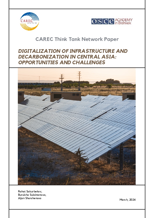 (PDF) Digitalization of infrastructure and decarbonization in Central Asia: Opportunities and ...
