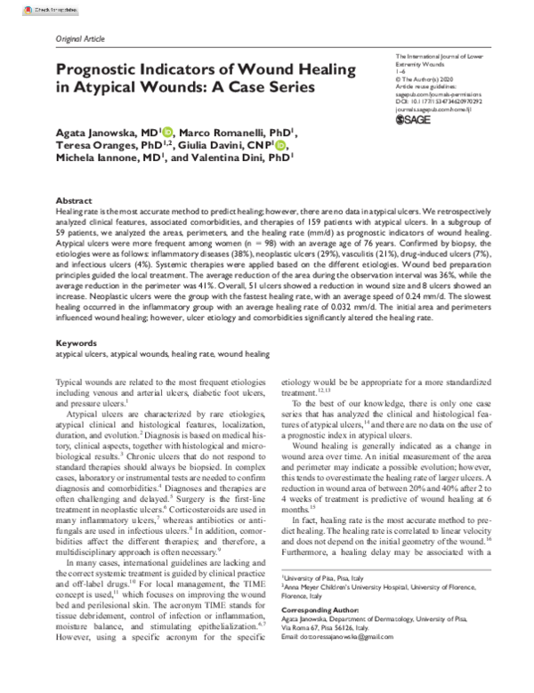 (PDF) Prognostic Indicators of Wound Healing in Atypical Wounds: A Case ...