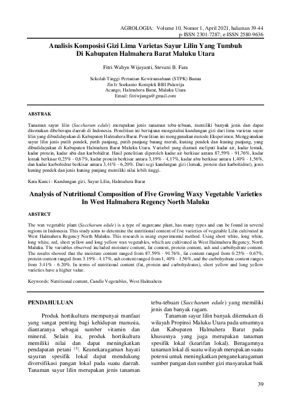 (PDF) Analysis of Nutritional Composition of Five Growing Waxy ...