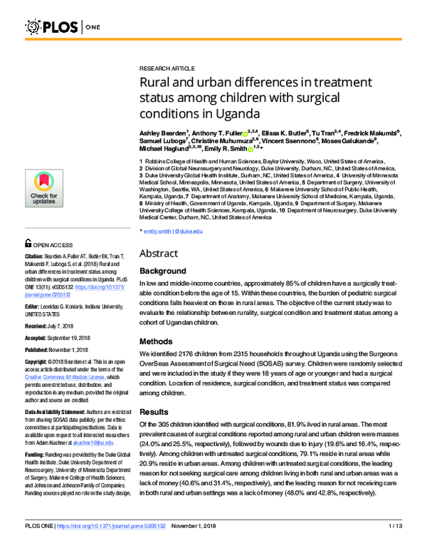 (PDF) Rural and urban differences in treatment status among children ...
