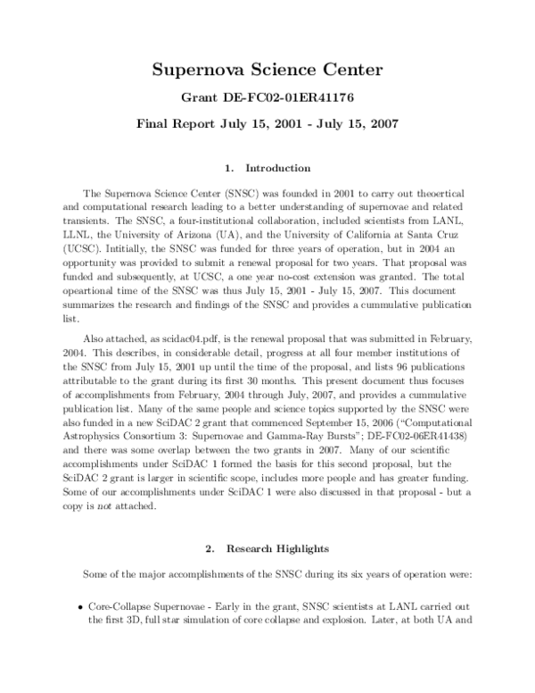 (PDF) Supernova Science Center