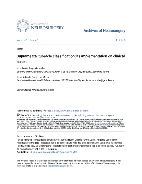 (PDF) Suprameatal tubercle classification; its implementation on ...