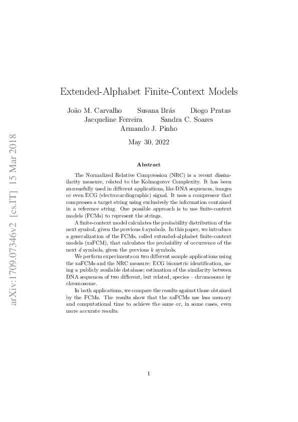 (PDF) Extended-alphabet finite-context models