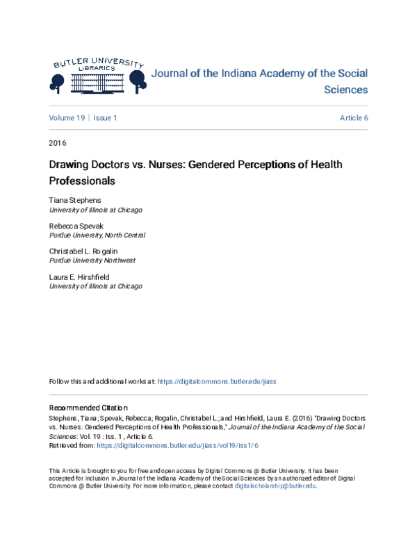 (PDF) Drawing Doctors vs. Nurses: Gendered Perceptions of Health ...