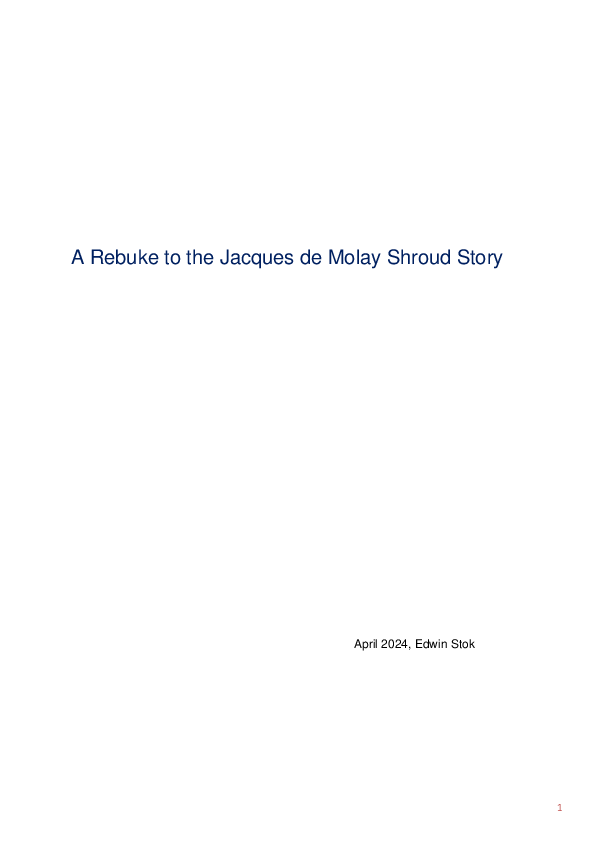 (PDF) A Rebuke to the Jacques de Molay Shroud Story