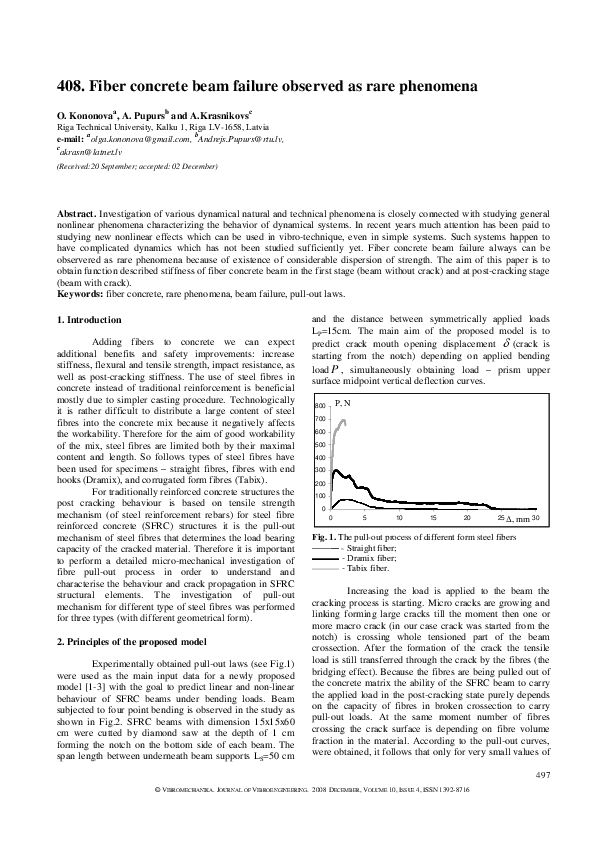 (PDF) Fiber Concrete Beam Failure Observed as Rare Phenomena