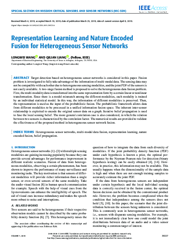 (PDF) Representation Learning and Nature Encoded Fusion for Heterogeneous Sensor Networks