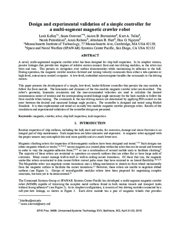 (PDF) Design and experimental validation of a simple controller for a multi-segment magnetic ...