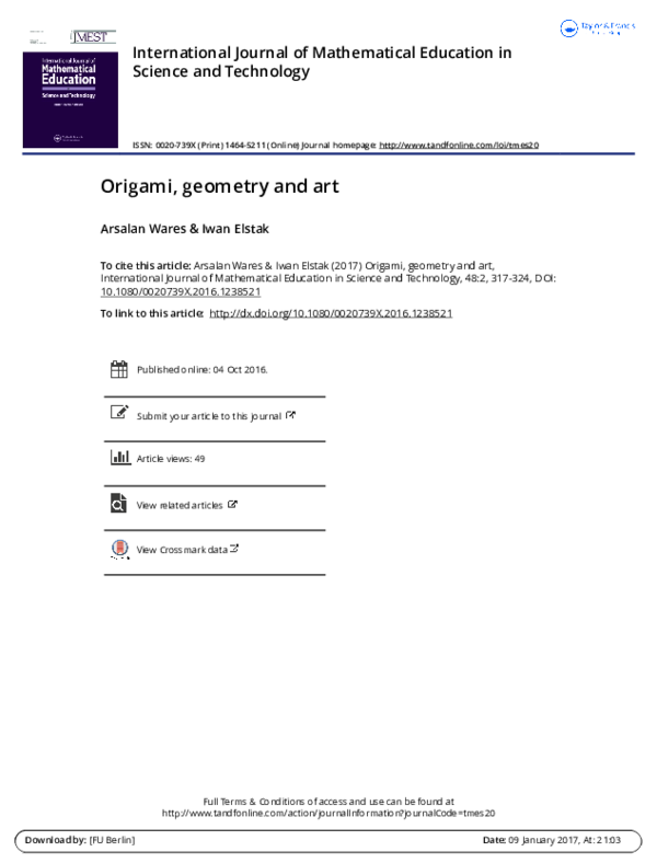 (PDF) Origami, geometry and art