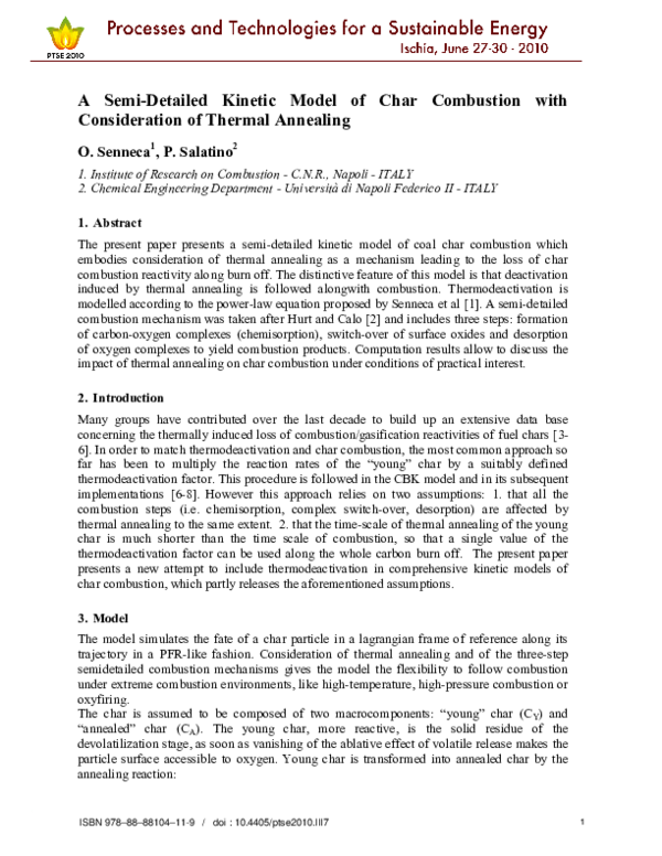 (PDF) A semi-detailed kinetic model of char combustion with ...