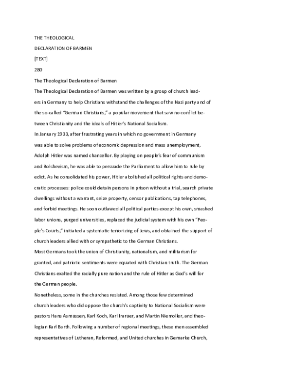 (PDF) Barmen Declaration