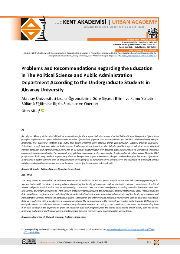 (PDF) Problems and Recommendations Regarding the Education in The ...