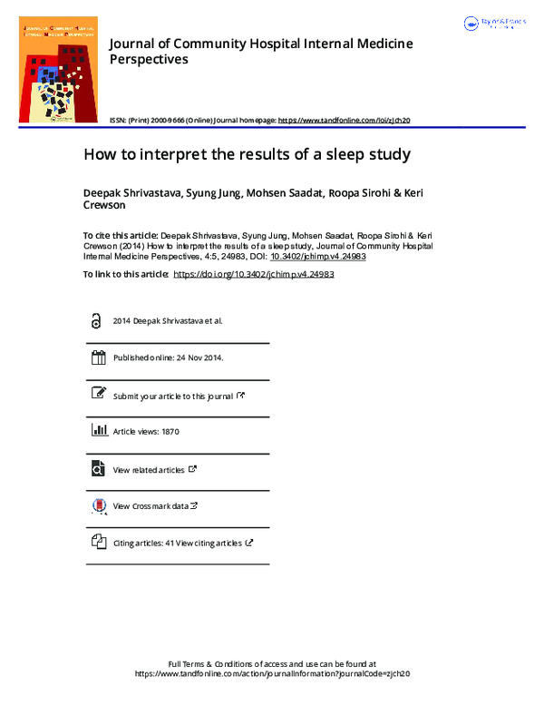(PDF) How to interpret the results of a sleep study
