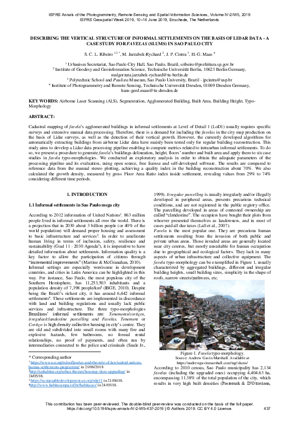 (PDF) DESCRIBING THE VERTICAL STRUCTURE OF INFORMAL SETTLEMENTS ON THE BASIS OF LIDAR DATA – A ...