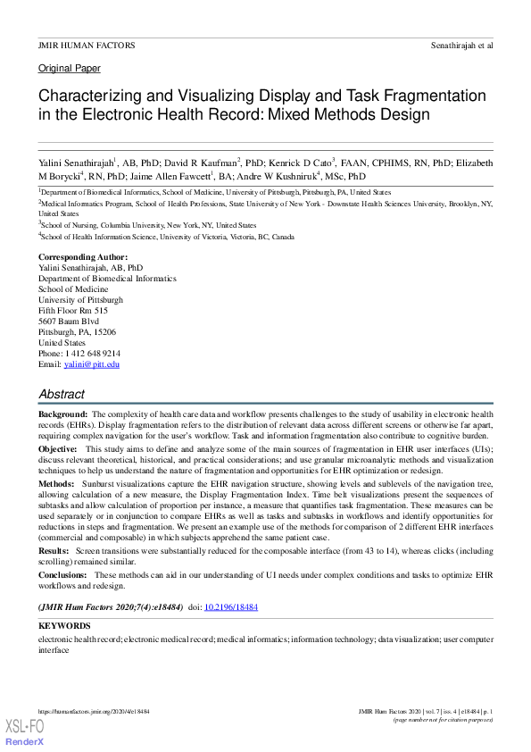 Pdf Characterizing And Visualizing Display And Task Fragmentation In