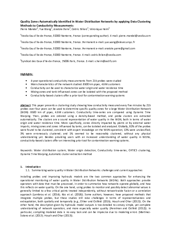 (PDF) Quality zones automatically identified in water distribution networks by applying data ...