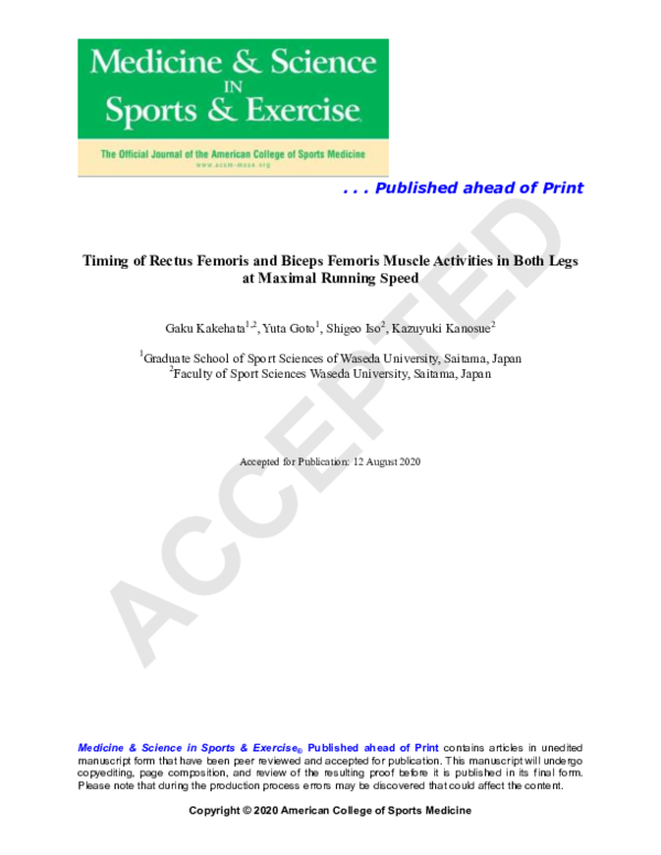 (PDF) Timing of Rectus Femoris and Biceps Femoris Muscle Activities in ...