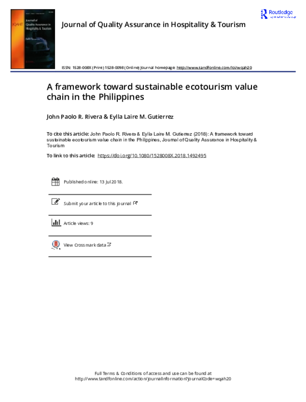 (PDF) A framework toward sustainable ecotourism value chain in the ...