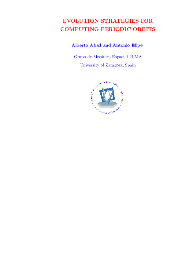 (PDF) Evolution strategies for computing periodic orbits