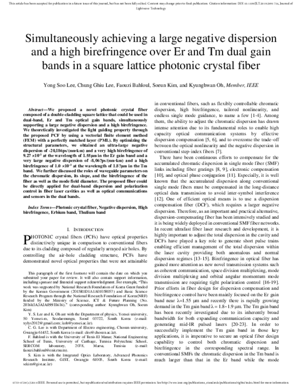(PDF) Simultaneously Achieving a Large Negative Dispersion and a High ...