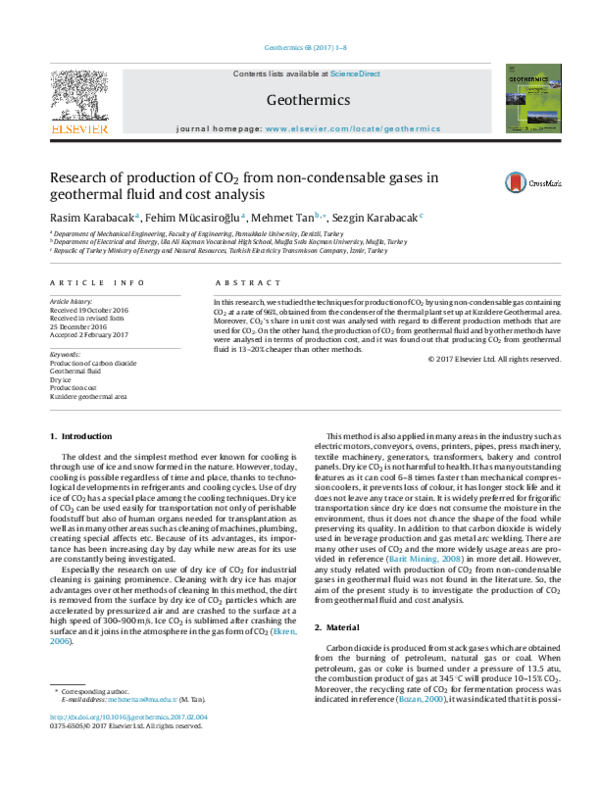 (PDF) Research of production of CO 2 from non-condensable gases in ...