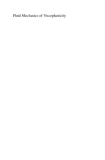 (PDF) Fluid Mechanics of Viscoplasticity