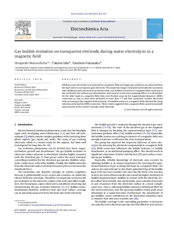 (PDF) Gas bubble evolution on transparent electrode during water ...