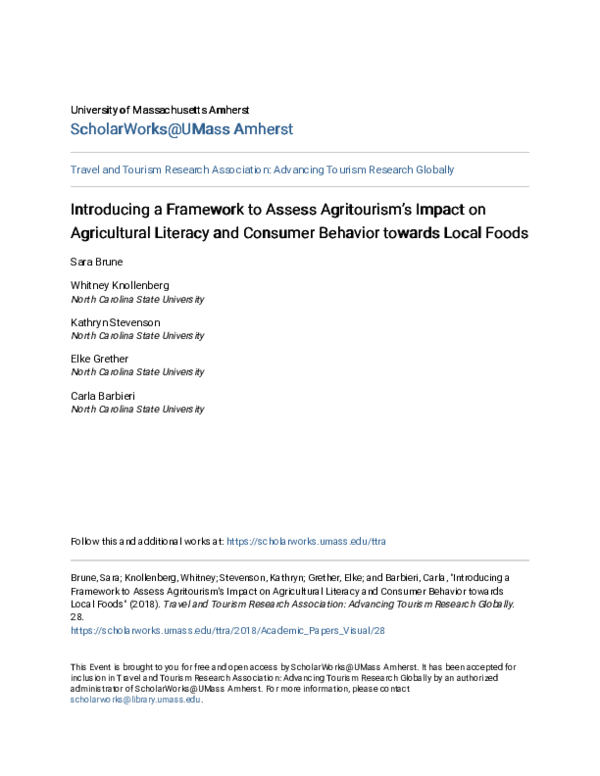 (PDF) Introducing a Framework to Assess Agritourism’s Impact on Agricultural Literacy and ...