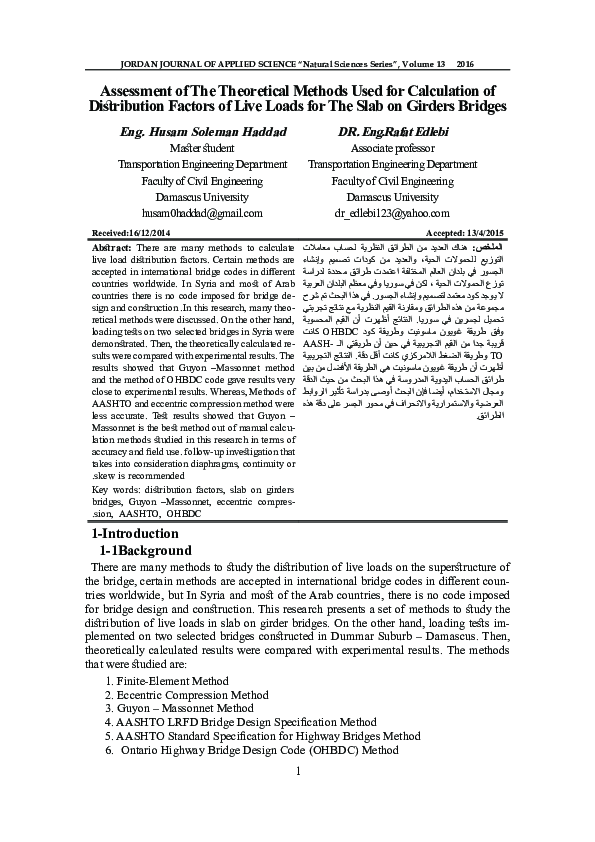 (PDF) Assessment of The Theoretical Methods Used for Calculation of ...