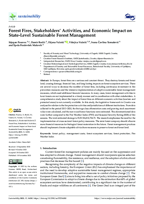 (PDF) Forest Fires, Stakeholders’ Activities, and Economic Impact on ...