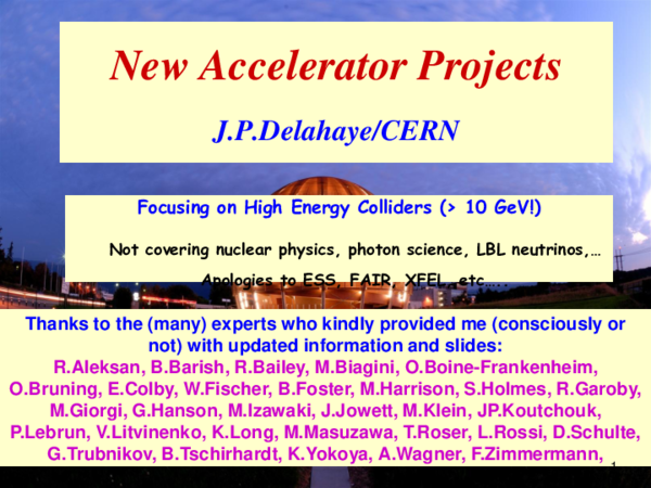 (PDF) New accelerator projects | Jean-Pierre Delahaye - Academia.edu